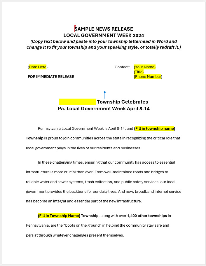 Local Government Week Toolkit - PSATS Main